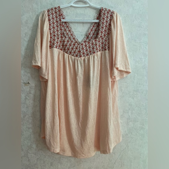 Kori | Tops | Kori America Xl Short Sleeve Light Orange Top Nwt | Poshmark
